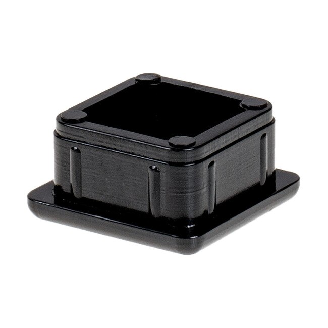 1in Sq | 14 Gauge Black Finish ABS | Plastic Inside End Cap for Tubing ...