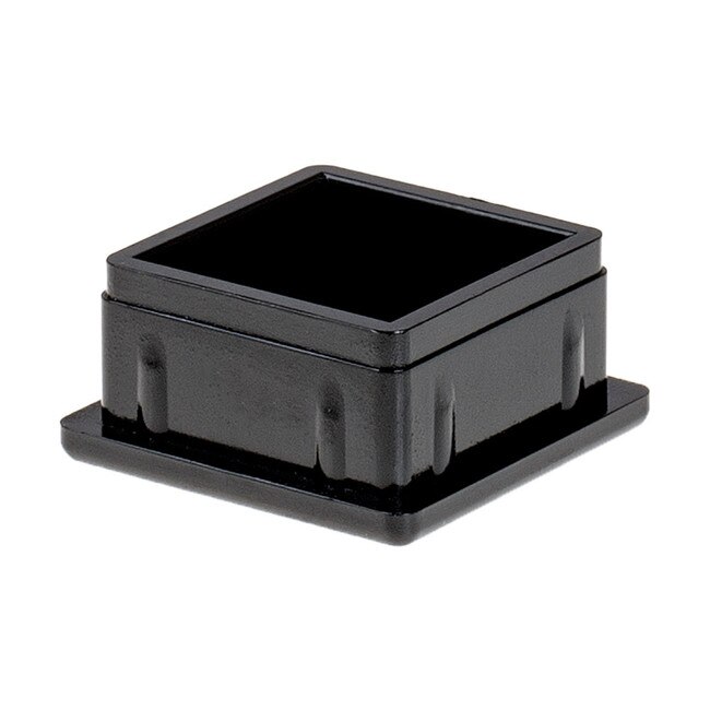 1in Sq | 16 Gauge Black Finish ABS | Plastic Inside End Cap for Tubing ...