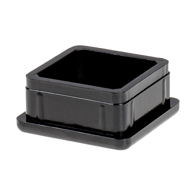 1-1/8in Sq | 16 Gauge Black Finish ABS | Plastic Inside End Cap for ...