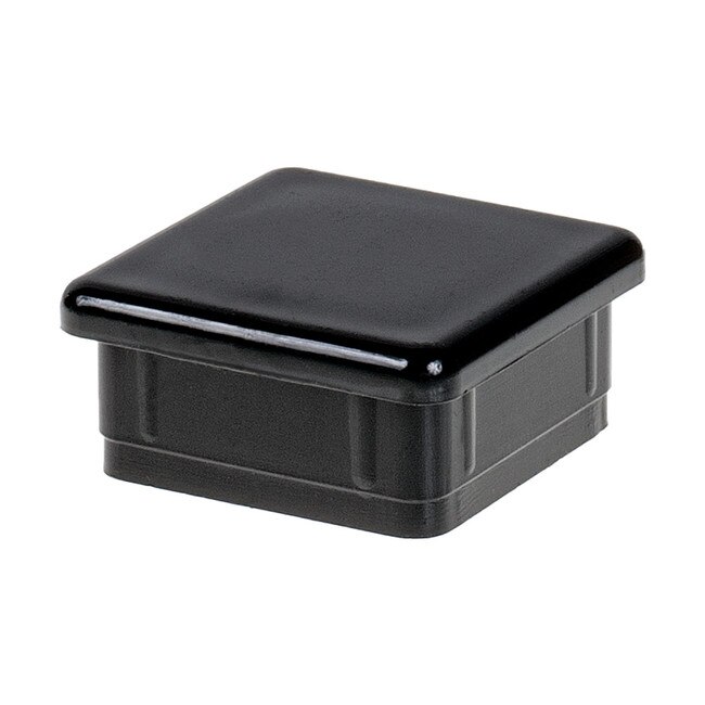 1-1/8in Sq | 16 Gauge Black Finish ABS | Plastic Inside End Cap for ...