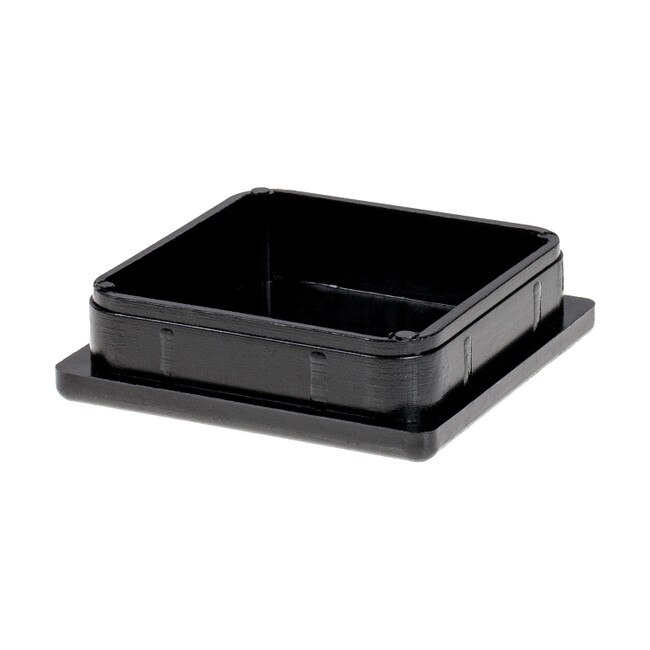 2in Sq | 14 Gauge Black Finish ABS | Plastic Inside End Cap for Tubing ...