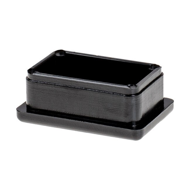 Rectangular Plastic End Cap 1in x 1-1/2in Rectangular | SHK-48R-BK