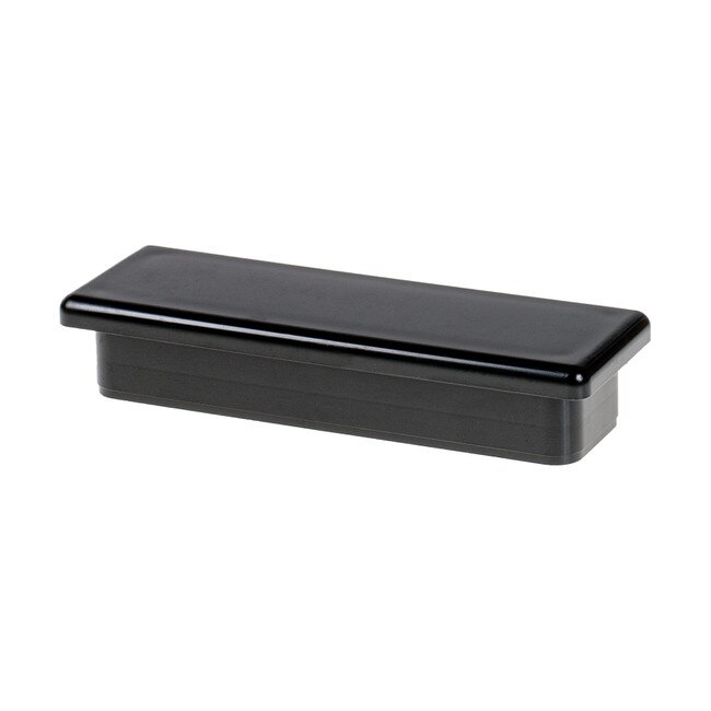 1in x 3in Rectangular | 11 Gauge Black Finish ABS | Plastic Inside End ...