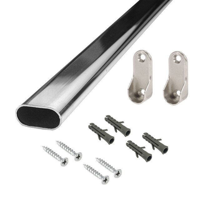 Polished Chrome Closet Rod Kit | 1-3/16"(30mm) X 9/16" (15mm) X 18", 24 ...