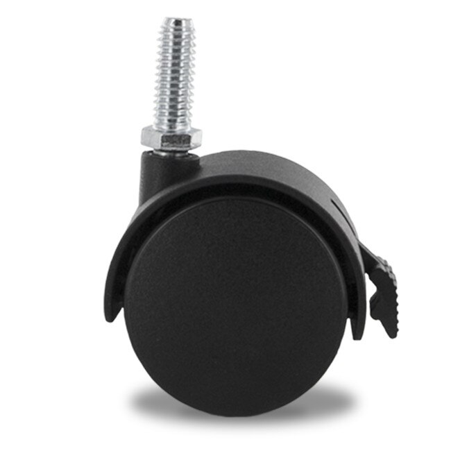 Swivel Hooded Twin Wheel Furniture Caster 3/8-16 x 1in Long Threaded ...