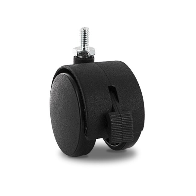 Swivel Hooded Twin Wheel Furniture Caster 1/4-20 x 1/2in Long Threaded ...