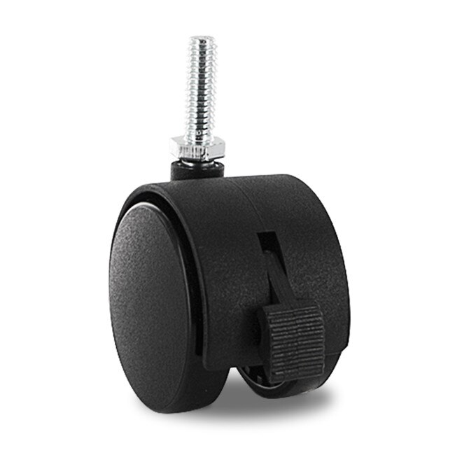 Swivel Hooded Twin Wheel Furniture Caster 5/16-18 x 1in Long Threaded ...