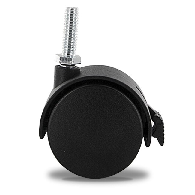 Swivel Hooded Twin Wheel Furniture Caster 5/16-18 x 1in Long Threaded ...