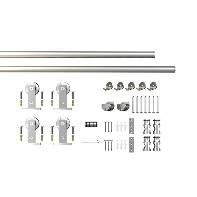 Sliding Barn Door Hardware Kits for Double Wood Doors Up to 34in W | ZZ ...