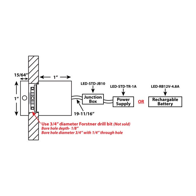 LED Standoff System 1in Dia x 1in Barrel Length | STD-LED-2525