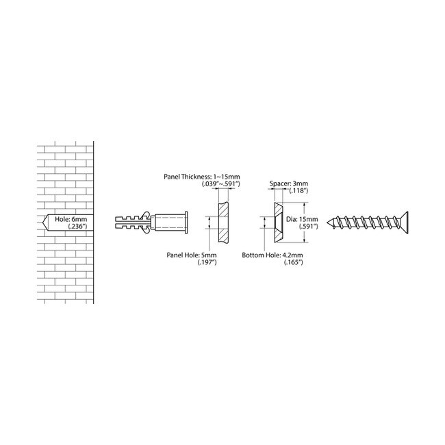 Tamper Proof Stainless Steel Signage Screw Set of 4