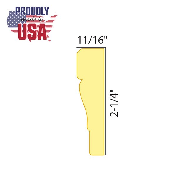 Flexible Custom Moulding 2-1/4in H x 11/16in Proj | T-WM356
