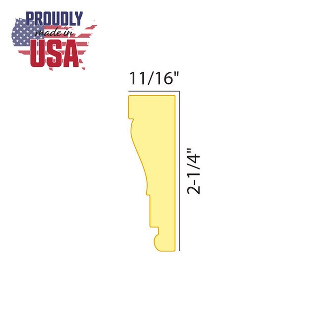 Flexible Custom Moulding 2-1/4in H x 11/16in Proj | T-WM376