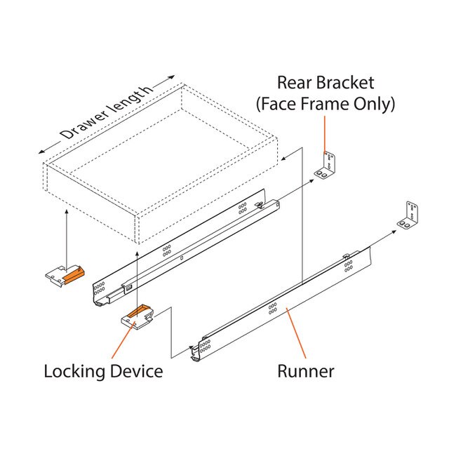 Blum | T51.1700.23.R+L | Front Locking Device Set For Tandem Edge ...