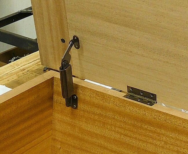 Toy Box Lid Support Statuary Bronze Finish | TBXHIN-BZ