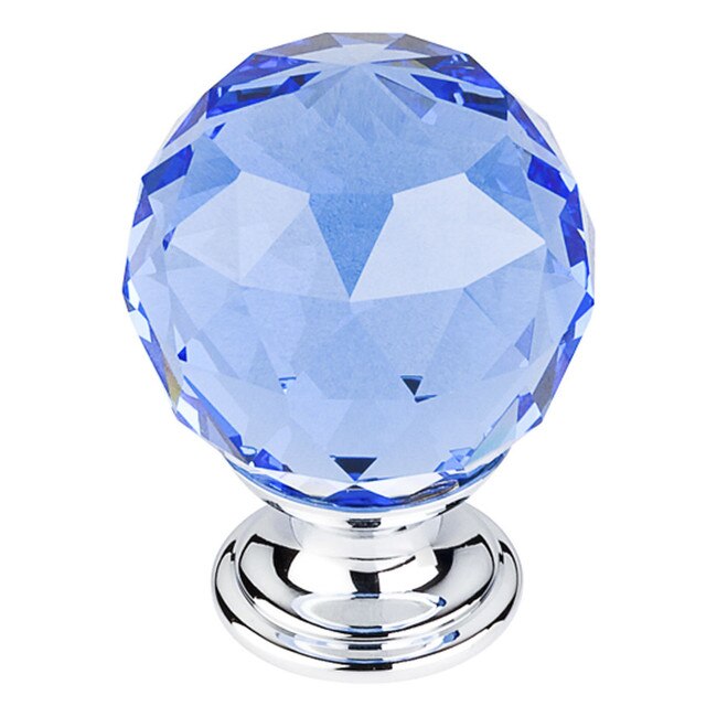 Blue Crystal Knob Polished Chrome Base