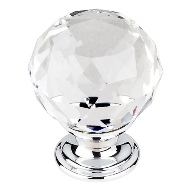 Clear Crystal Knob Polished Chrome Base