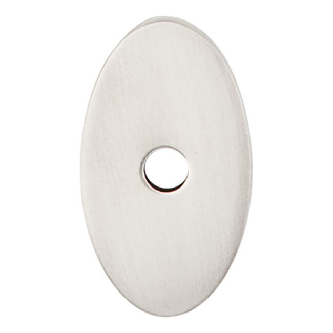Small Oval Backplate 1-1/4" L Brushed Satin Nickel