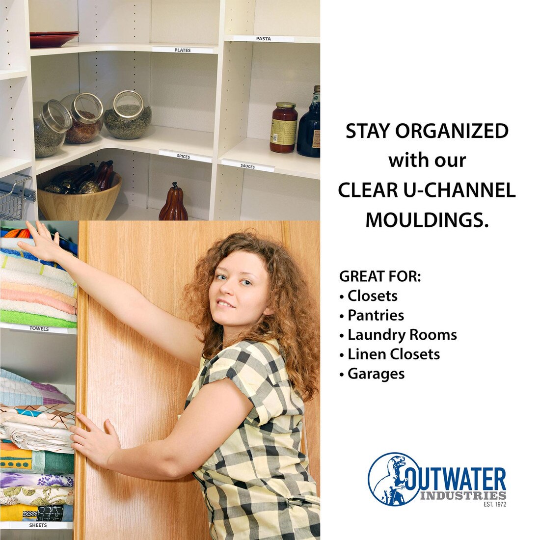 3/4in | Clear PVC U Channel Moulding | 341-CL-PARENT