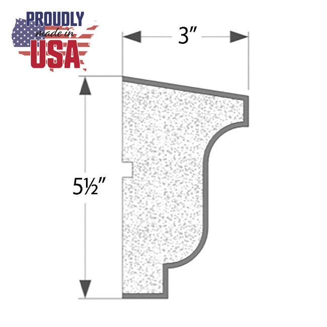 5-1/2" High x 3" Deep Acrocore EPS Water Table Moulding 8' Length