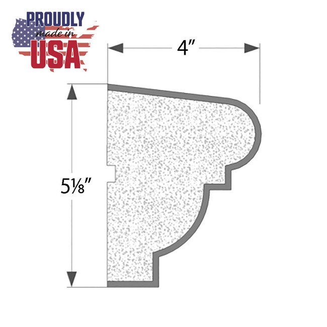 5-1/8" High x 4" Deep Acrocore EPS Water Table Moulding 8' Length
