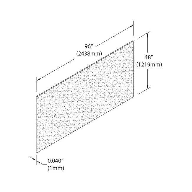 4' Wide x 8' Long High Impact Textured Rigid Vinyl Panel