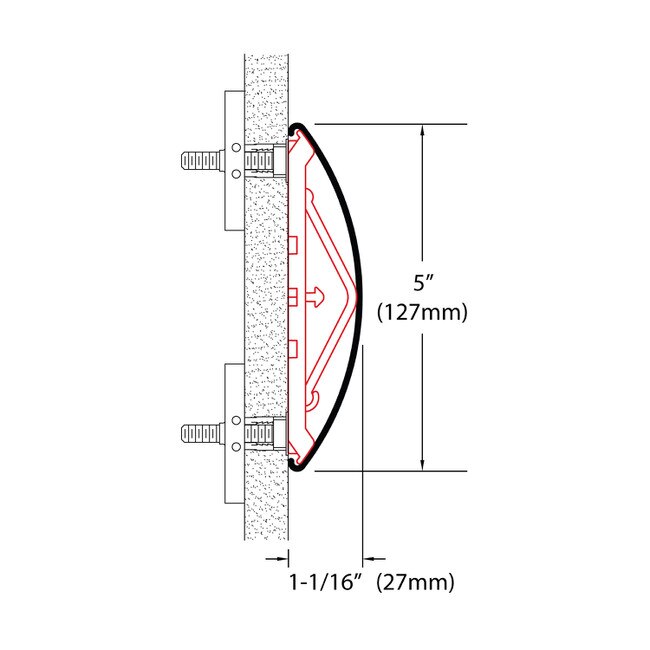 Textured Vinyl with Aluminum Retainer Red-E Clip Design Wall Guard 5in ...
