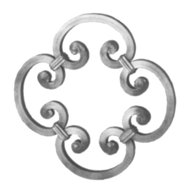 Mtl 1/2" Square 11 7/16"Dia Wrought Iron Rosettes