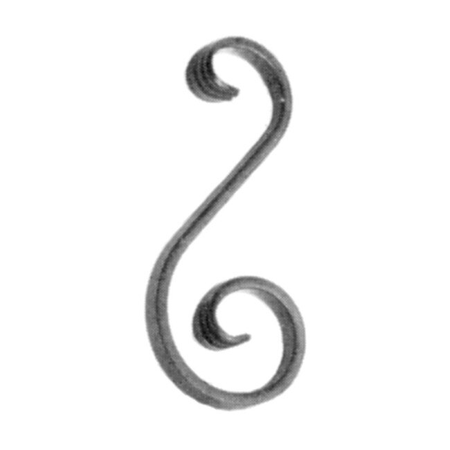 Mtl1/2"X1/4: 2 9/16"W X 6"H Wrought Iron Scrolls