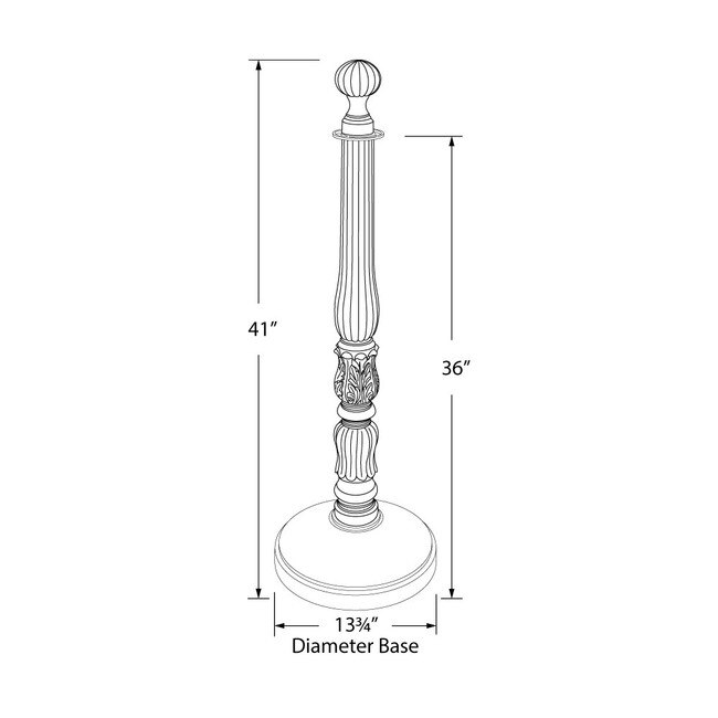 Medium English Solid Red Oak Stanchion Plain Round Base | WS-222