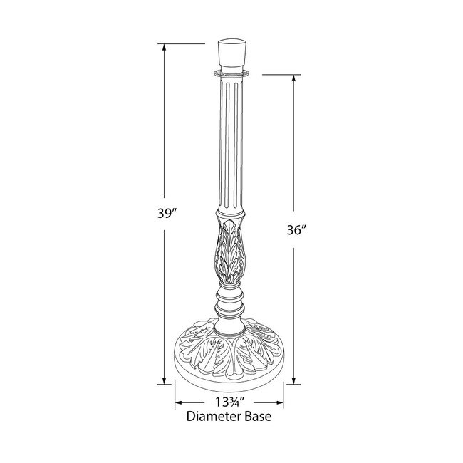 Medium English Solid Red Oak Stanchion Round Acanthus Leaf Base | WS-331