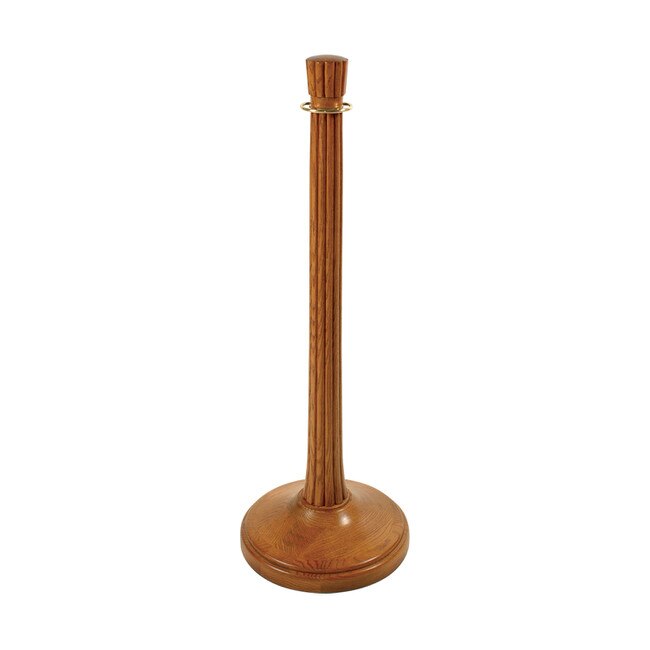 Medium English Solid Red Oak Stanchion Plain Round Base | WS-412