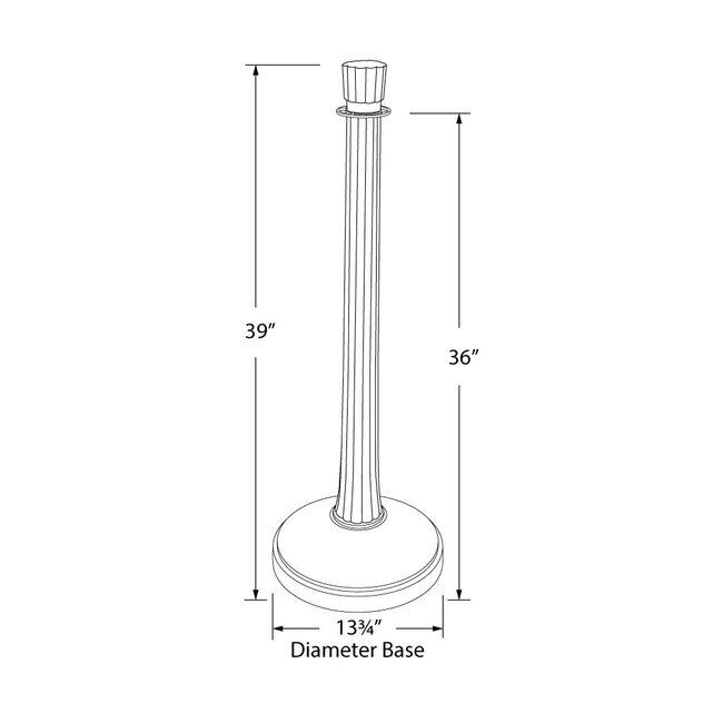 Medium English Solid Red Oak Stanchion Plain Round Base | WS-412