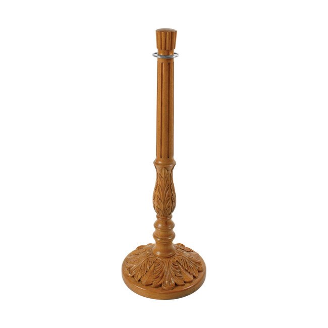 Medium English Solid Red Oak Stanchion Round Acanthus Leaf Base | WS-431