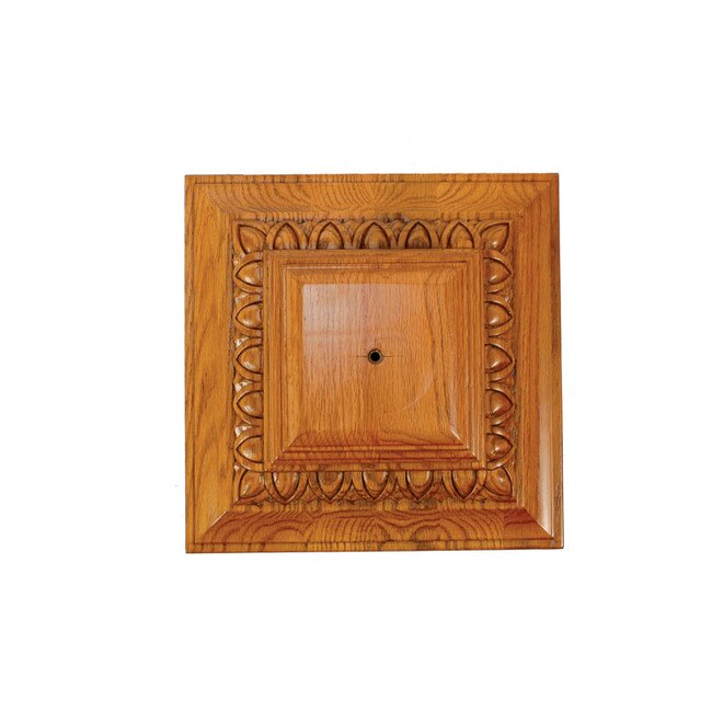 Medium English Solid Red Oak Stanchion Square Egg and Dart Base | WS-223