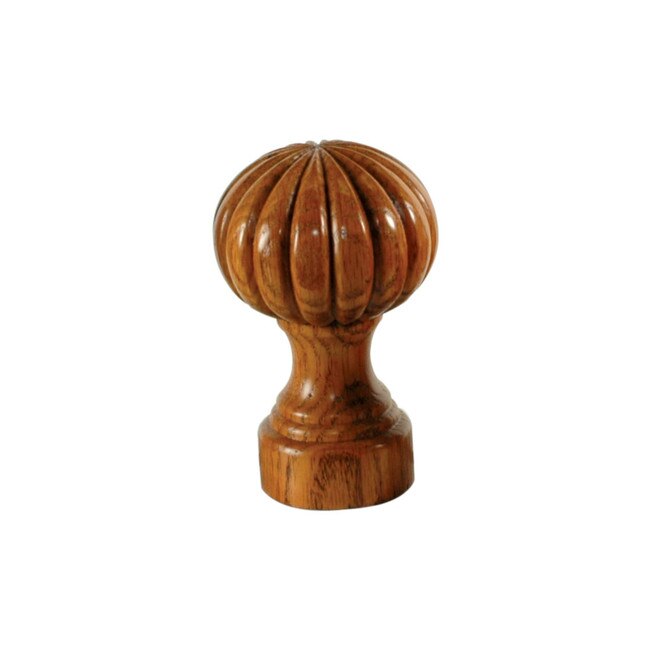 Medium English Solid Red Oak Stanchion Square Egg and Dart Base | WS-223