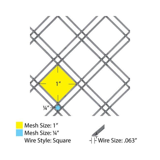 Square Press Crimp | Woven Wire Grille | WWG-11614P by Kent Design